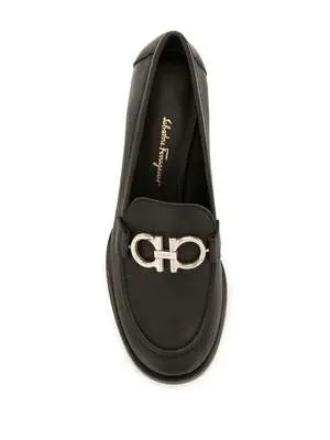 FERRAGAMO Gancini Buckle Chunky Heel Loafers