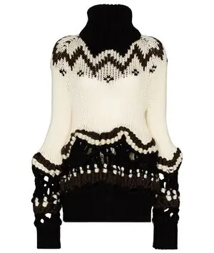 Sacai Fair Isle Intarsia-knit Jumper