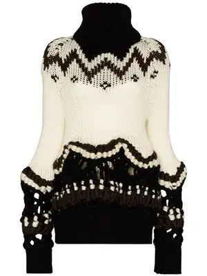 Sacai Fair Isle Intarsia-knit Jumper