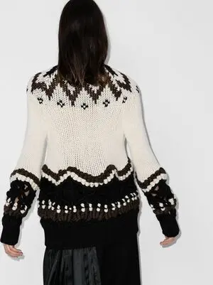 Sacai Fair Isle Intarsia-knit Jumper
