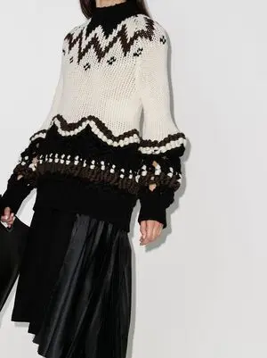 Sacai Fair Isle Intarsia-knit Jumper
