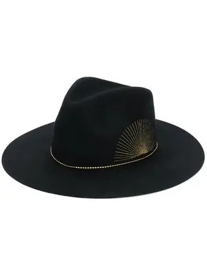 VAN PALMA Basile Bead Embellished Hat - Black