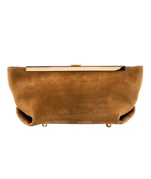 Khaite Aimee Suede Envelope Clutch Bag