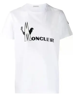 Moncler Logo Print T-shirt - White