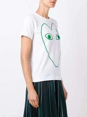 Play Comme Des Garcon Logo Outline Print T-shirt