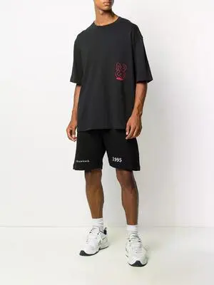 THROWBACK. Logo Embroidered Track Shorts - Black