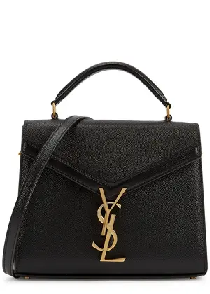 Saint Laurent Cassandra Mini Black Leather Top Handle Bag Black