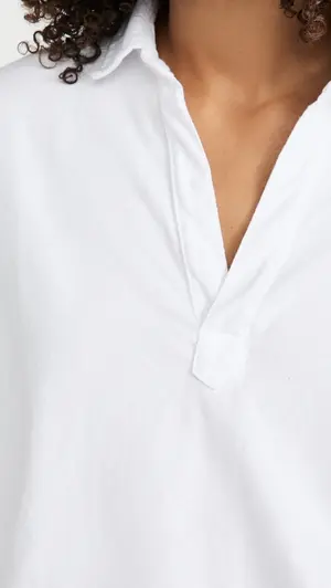 Frank & Eileen Popover Top - White