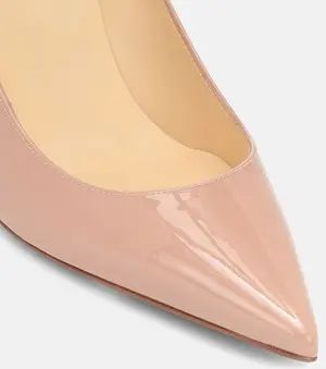 CHRISTIAN LOUBOUTIN Kate 85 Patent Leather Pumps - Beige