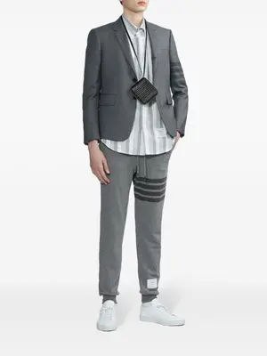 Thom Browne Striped Cotton Track Pants - Grey