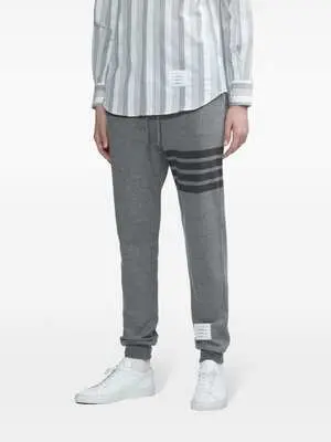 Thom Browne Striped Cotton Track Pants - Grey