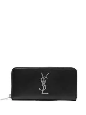 Saint Laurent Cassandre-plaque Wallet - Black