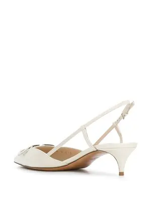 Valentino Garavani Vlogo 40mm Slingback Pumps - White