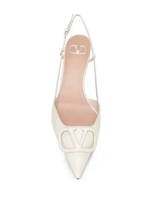 Valentino Garavani Vlogo 40mm Slingback Pumps - White
