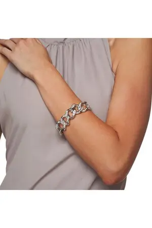 KENNETH JAY LANE And Crystal Link Bracelet - Silver