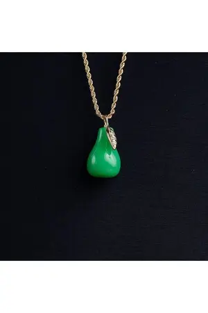 KENNETH JAY LANE Jade Pear Pendant Necklace