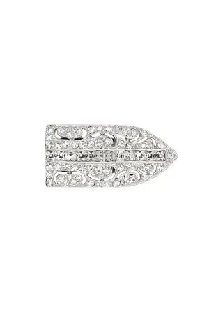 KENNETH JAY LANE Plated Crystal Clip - Silver