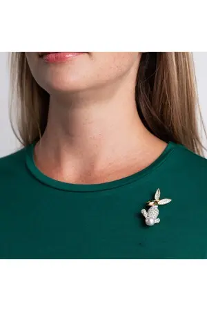 KENNETH JAY LANE Rabbit Pin - Gold