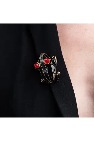 KENNETH JAY LANE Enamel Frog Pin