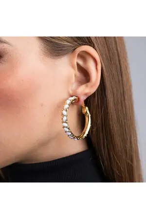 KENNETH JAY LANE Tone Hoop Clip On Earrings - Gold