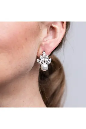 KENNETH JAY LANE Crystal And Pearl Clip-on Earrings - White