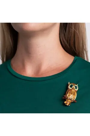 KENNETH JAY LANE Owl Pin - Gold