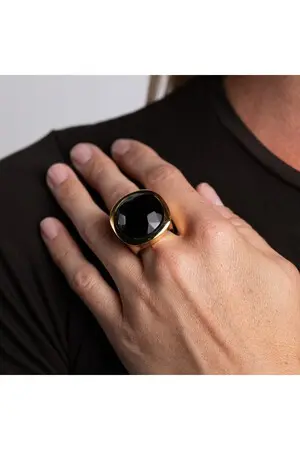 KENNETH JAY LANE And Jet Center Ring - Gold