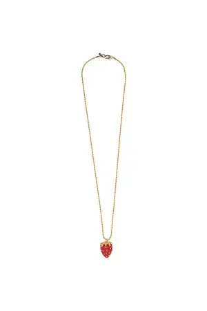 KENNETH JAY LANE Strawberry Pendant Necklace - Red