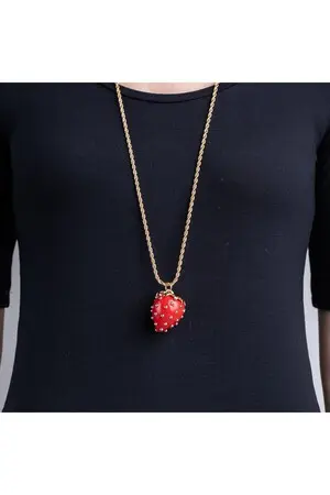 KENNETH JAY LANE Strawberry Pendant Necklace