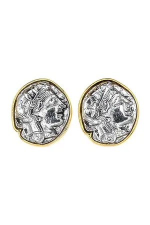 KENNETH JAY LANE Coin Clip Earrings - Gold