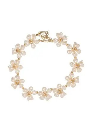 KENNETH JAY LANE Pearl Flower Necklace - White