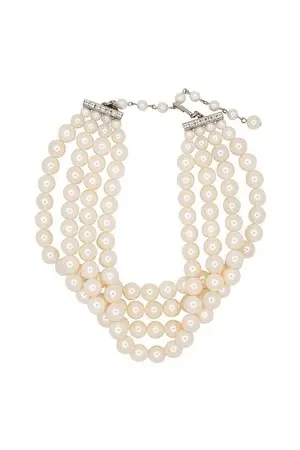 KENNETH JAY LANE 4 Row Shell Pearl Choker - White