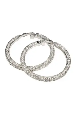 KENNETH JAY LANE Crystal Pave Hoop Earrings