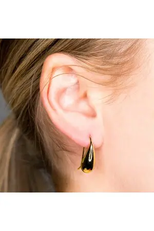 KENNETH JAY LANE Polished Fish Hook Pierced Earrings