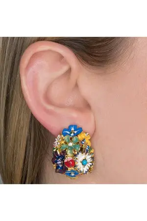 KENNETH JAY LANE Flower Bug Clip-on Earrings - Gold