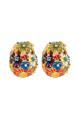 KENNETH JAY LANE Flower Bug Clip-On Earrings Multicolor