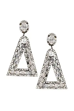 KENNETH JAY LANE Kenneth Jay Lane Large Triangle Drop Clip Earrings