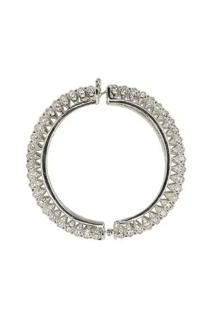 KENNETH JAY LANE Kenneth Jay Lane Jackie Kennedy Onassis Crystal Pavé Bangle Silver
