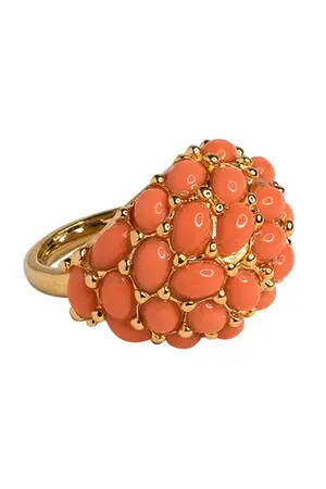 KENNETH JAY LANE Cabochon Ring - Coral