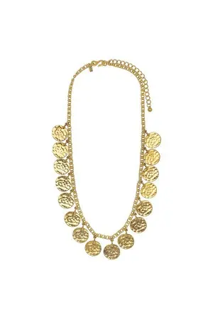 KENNETH JAY LANE Satin Coin Necklace - Gold