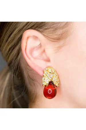 KENNETH JAY LANE Feathered Clip-on Earrings