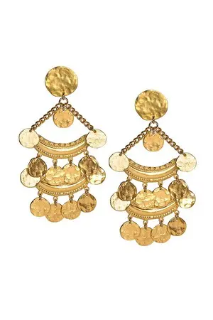 KENNETH JAY LANE Layered Coin Pierced Earrings - Gold