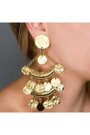 KENNETH JAY LANE Layered Coin Pierced Earrings
