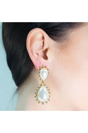 KENNETH JAY LANE Pearl Teardrop Earrings - White