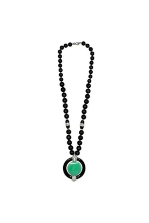 KENNETH JAY LANE Jade Deco Pendant Necklace - Natural