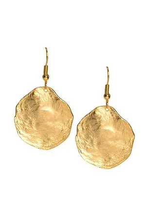 KENNETH JAY LANE Brushed Satin Disc Earrings - Gold