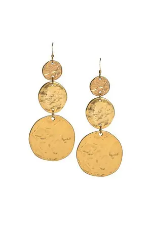 KENNETH JAY LANE Satin Tone Coin Drop Earrings - Gold
