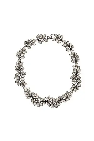 KENNETH JAY LANE Crystal Leaf Necklace - Black