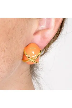 KENNETH JAY LANE X Button Clip Earrings