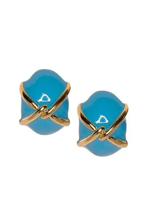 KENNETH JAY LANE X Button Clip Earrings - Gold